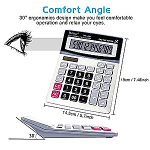 Desktop Calculator, Ebristar Standard Function Business Basic Financial Calculator with Large Display and Button, Battery and Solar Dual Power Accounting Calculator for Students Home and Office