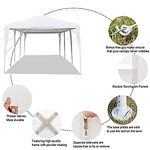 Simply-Me 10' x 30' Outdoor Canopy Tent White Wedding Gazebo Canopy Party Tent Practical Waterproof Tent with Brighter Windows,5 Removable Side Walls
