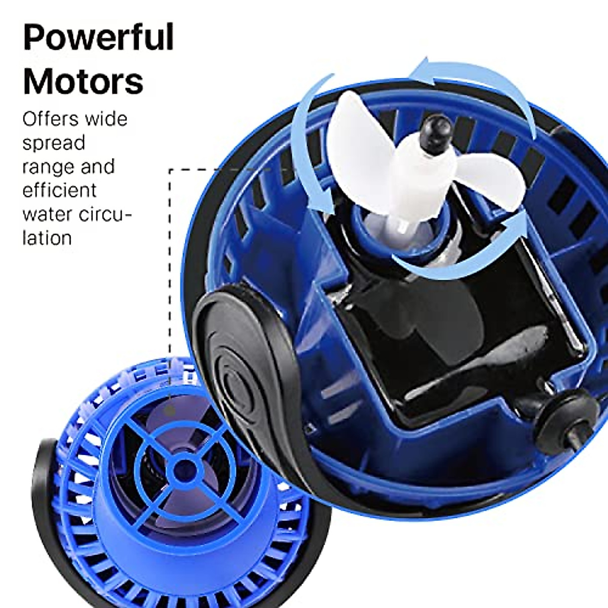 Flexzion Submersible Wave Maker 360 Degree Circulation Pump w/Magnetic Mount & Adjustable Flow Rate for Aquarium Fish Marine Coral Reef Tank Pools Fresh Salt Water -1600Gph