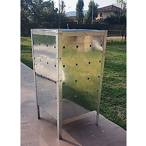 Marabuut Garden Waste Incinerator - Large 29" x 16" Square Galvanized Burn Barrel Trash Can - Used to Burn Yard Debris, Wood, Leaves, and Cardboard - Complete with Assembly Tools