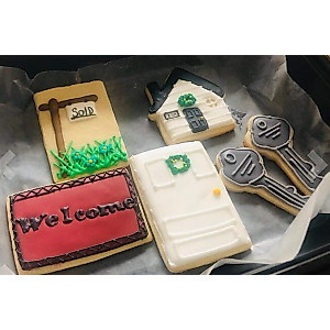 3 Pieces Cookie Cutter Set - Door Key Small House Stainless Steel