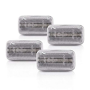 NSLUMO LED Side Marker Lights for Chevy Silverado GMC Sierra 3500 2015 2016 2017 2018 2019 2020 Clear Lens Amber Red Rear Bed Fender Side Markers Replace OEM Sidemarker Lamps