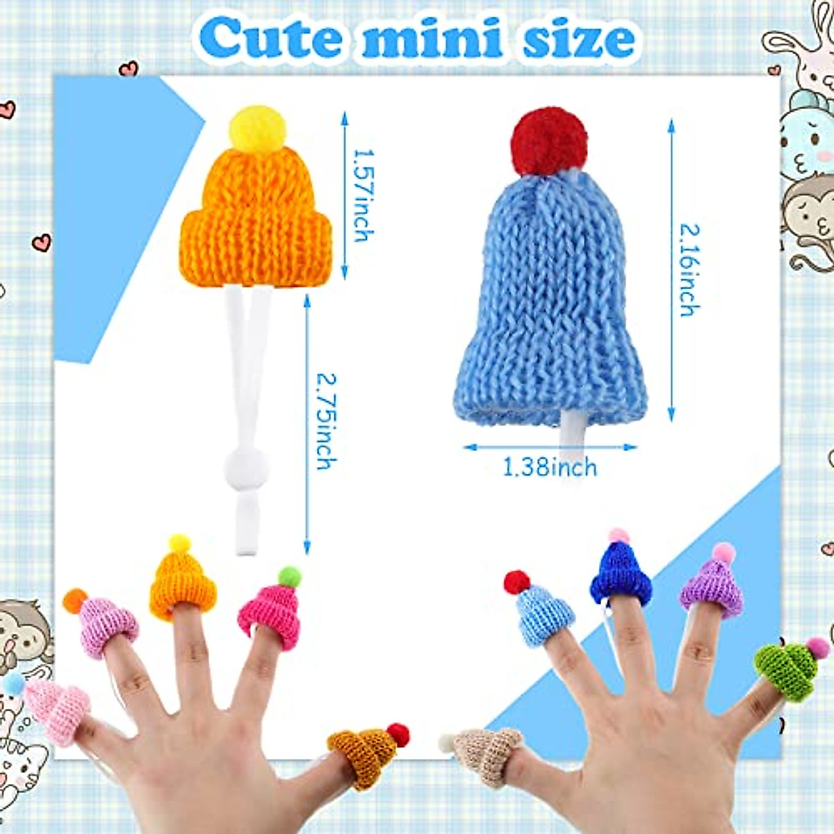 20 Pcs Pet Snake Hat with Adjustable Elastic Chin Strap, Small Reptile Animal Hamster Knitted Hat Pompon Mini Hats for Pets Snake Ball Python Lizard Guinea Pig Chameleon Iguanas Accessories Decoration