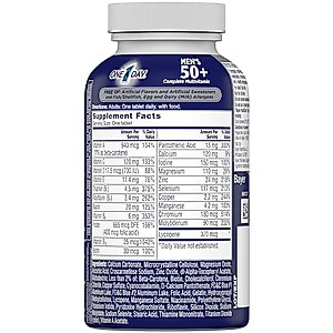 One A Day Men’s 50+ Multivitamins, Supplement with A, C, D, E and Zinc for Immune Health*, Calcium & More, 100 Tablets