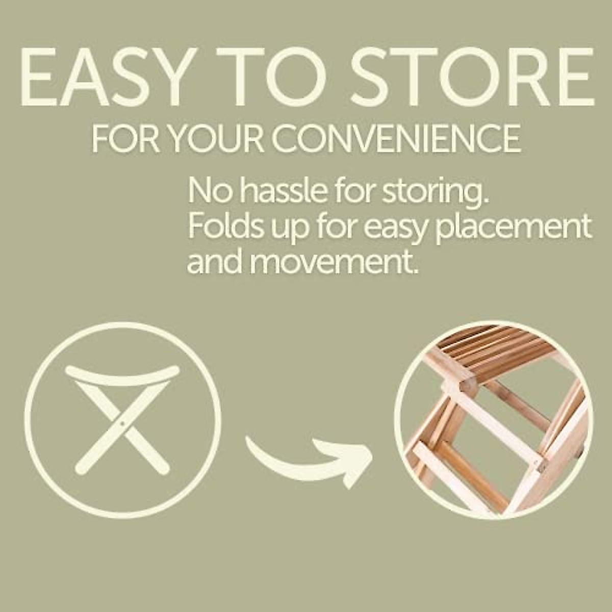 Nordic Style Folding Chair for Indoor and Outdoor Use - Patio, Balcony, Dining (Natural Finish, Beige)