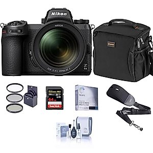 Nikon Z 6II Mirrorless Camera with NIKKOR Z 24-70mm f/4 S Lens Bundle with 64GB SD Card, Bag, Screen Protector, Sling Strap, Filter Kit, Cleaning Kit