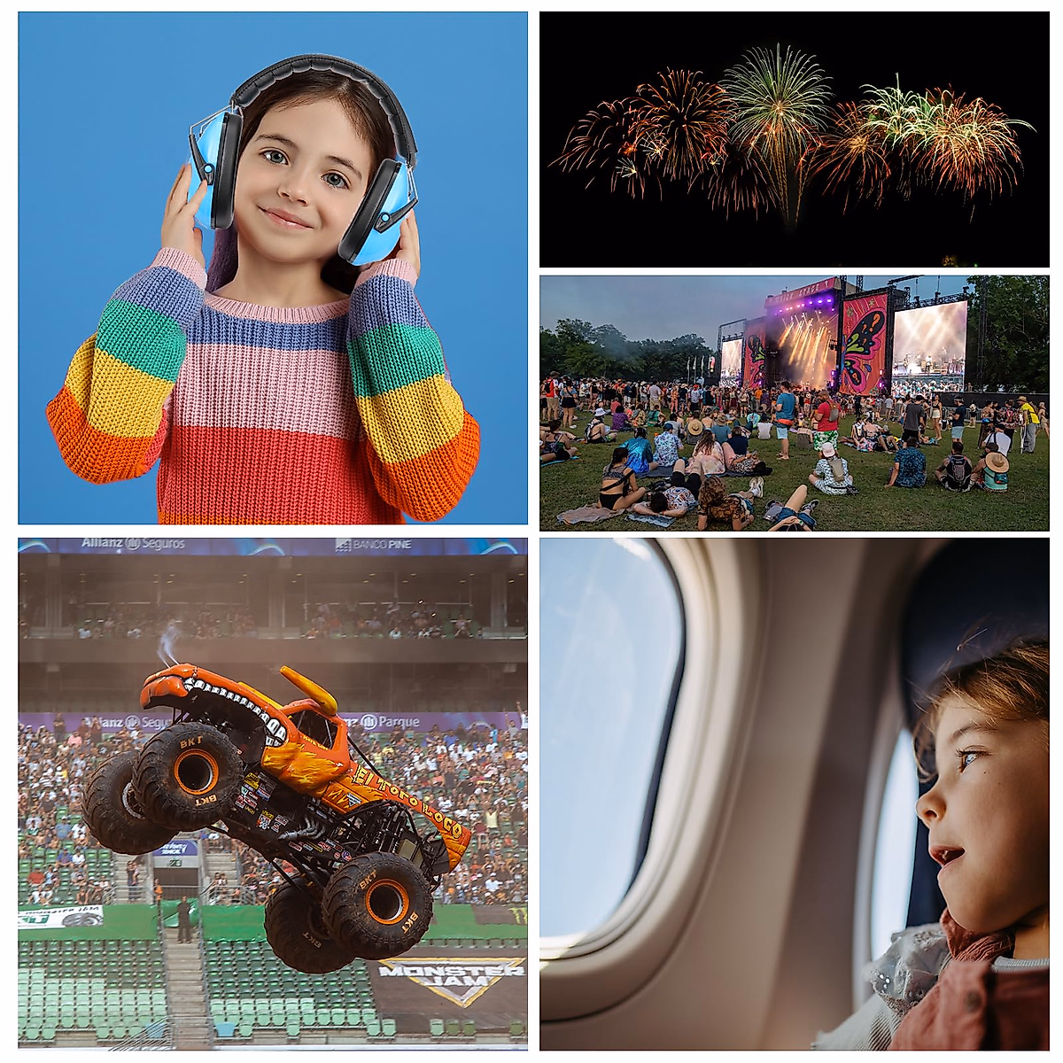 ProCase Noise Cancelling Headphones for Kids Toddler, SNR 27dB Noise Reduction Ear Muffs, Kids Ear Protection for Fireworks Autism, Sensory Headphones for Autistic Kids -2 Pack, Blue & Black