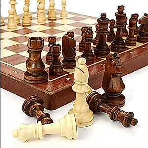 OJOINK Wooden Chess Set, Portable Chess Set for Adults, Folding Wooden Chess Board, for Kids and Adults