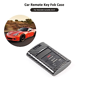 Smart Remote Key Fob Shell Compatible with Chevrolet Corvette C6 C7 Key Fob Case Cover,Car Remote Control Key (Carbon Fiber)
