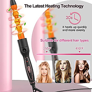 Wand Curling Iron Set, SEIPIKOL 6 in 1 Hair Straightener and Curler, 3/4 to 1 1/2 inch Ceramic Barrel Hair Curlers, Auto Off, Dual Voltage Hair Styling Hot Tools, Curling Wave Wand with Flat Iron