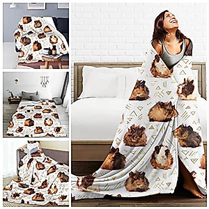 BONLOR Blanket, Guinea Pigs Soft Lightweight Hypoallergenic Plush Blanket- Super Soft Cozy 50"X 40" Bed Blanket for Sofa Couch Living Room Picnic Fall Spring Winter Use Throw Blanket for Men Womens