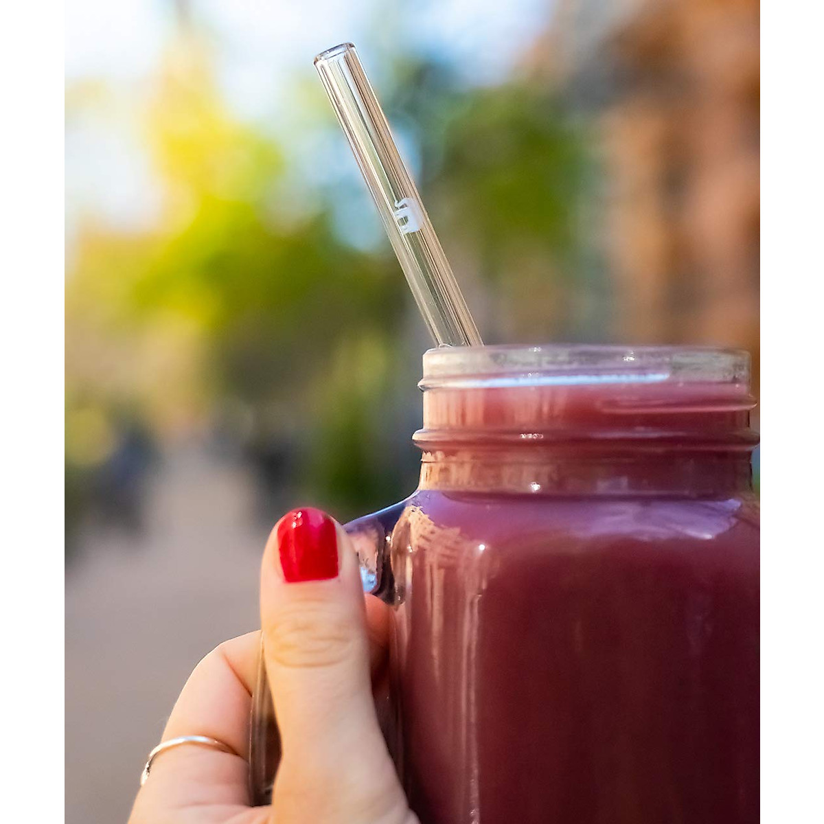 HALM Glass Straws - Earth Day Charity Edition - 6 Reusable Drinking Straws engraved with Endangered Animals - 20 cm (8 in) x 0.9 cm - Made in Germany - Dishwasher Safe - Eco-Friendly