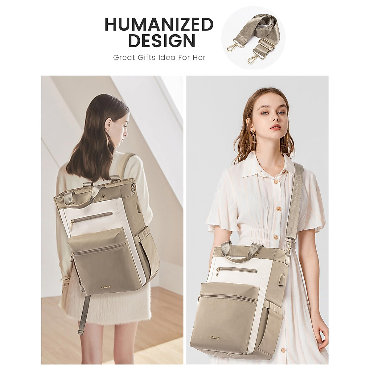 LOVEVOOK Laptop Backpack for Women 17 Inch Laptop Bag with USB Port Wide Open Work Tote Bag Convertible Casual Daypack Business Computer Travel Backpack Purse Teacher Nurse Bag