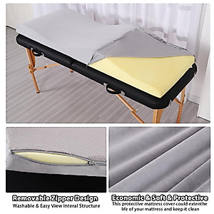 Luxurious Curved Lash Bed Topper - Ergonomic Massage Bed FoamTopper Wave Mattress Support The Body 30D High Density Foam - Grey
