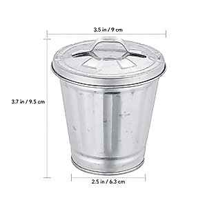 STOBOK Office Trash Cans Mini Trash Can Iron Waste Storage Bin Desktop Wastebasket Trash Can Bucket Small Flower Pot Creative Metal Pen Cup Holder Desktop Rubbish Bin with Lid Car Trash Cans