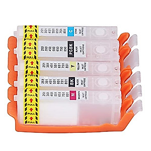 Sanpyl 5Pcs Printer Ink Cartridge for PIXMA MG5420 MG5422 MG5520 MG5522 MG5620 BK White MG6320 MG6420 MG6620 BK White Orange MG7120 MG7520 BK White Orange IP7220 MX722 MX922 IX6820 IP8720