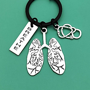 RT Respiratory Therapist Keychain Gifts Respiratory Therapy Gifts Lung Breathe Lung Specialist Stethoscope Anatomical Keyring Father Day Nurse Day Respiratory Care Jewelry Gift for Doctor Nurse