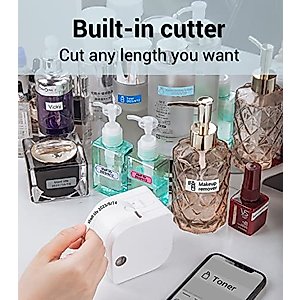 Label Maker Machine with Tape - P12 Portable Bluetooth Label Maker for Storage, Office, Home, Organizing, Sticker Maker Mini Label Maker with Multiple Templates, with 12mm x 4m Black on White Label