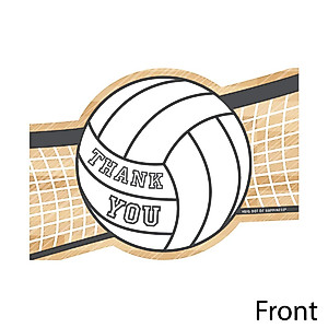 Big Dot of Happiness Bump, Set, Spike - Volleyball - Shaped - Baby Shower or Birthday Party Thank You Note Cards with Envelopes - Set of 12