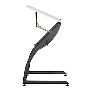 SD STUDIO DESIGNS Triflex Drawing Table, Sit to Stand Up Adjustable Office Home Computer Desk, 35.25" W X 23.5" D, Charcoal Black/White