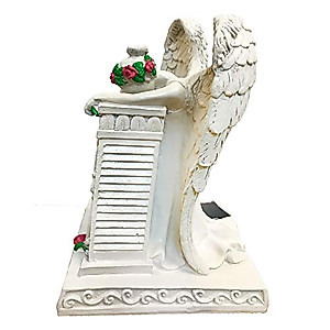 CT DISCOUNT STORE Angel Garden Statues Sympathy Gift -Cementary Decoration, Memorial Statue for Home Garden -Express Your Sympathy with Condolence Gilfs, Berreavement Gifts (Ivory Weeping Angel)