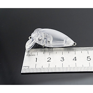 10PCS Unpainted Lure Blanks 2.9g 4cm with 6mm Free Fishing Eye Crankbait Simulation Blank Body Clear Hard Baits Trout Salmon Minnow Lure Popper Lures Topwater Freshwater 8263 6mm