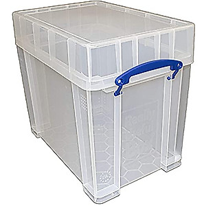 Really Useful Box Plastic Storage Box, Clear, 19 XL Litre (19CXL)
