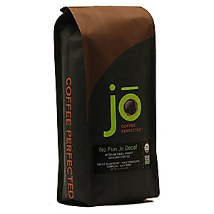 NO FUN JO DECAF: 12 oz, Organic Decaf Ground Coffee, Swiss Water Process, Fair Trade Certified, Medium Dark Roast, 100% Arabica Coffee, USDA Certified Organic, NON-GMO, Chemical & Gluten Free