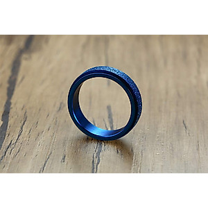 MZZJ Her Weirdo & His Crazy Couple Matching Ring Punk Stainless Steel Celtic Dragon Pattern Rings & Blue Sandblasting Spinner Fidget Ring Set for Wedding