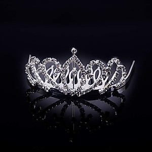 Mini 2.56 inchs Rhinestone Tiara Comb Crown for Girls Wedding Bride Prom Birthday Pegeant Prinecess Party