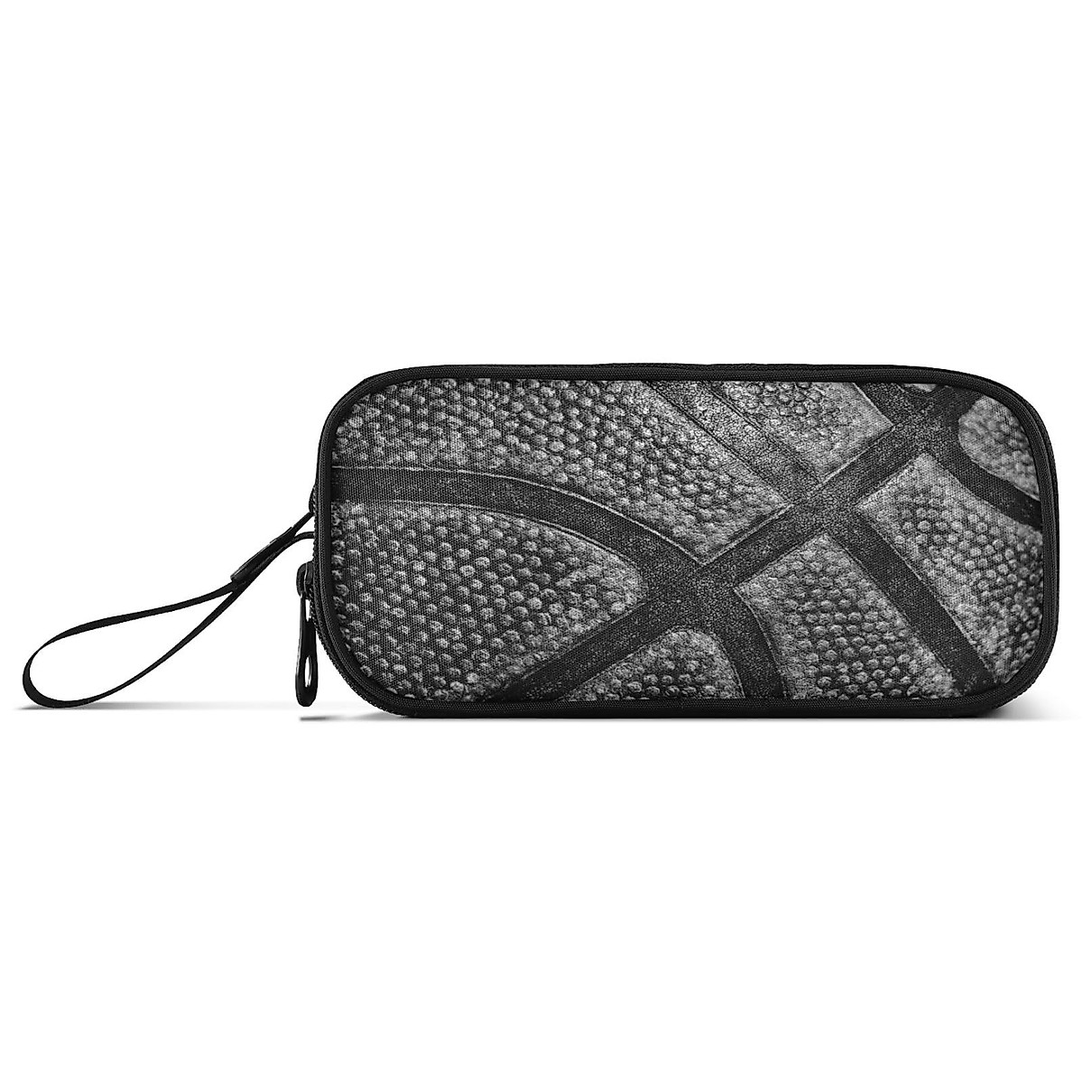 ALAZA Grunge Black Basketball Pencil Case Large Capacity,Pencil Pouch Office College Large Storage Pen Bag 3 Compartment Pencil Cases for Women Adults Teen