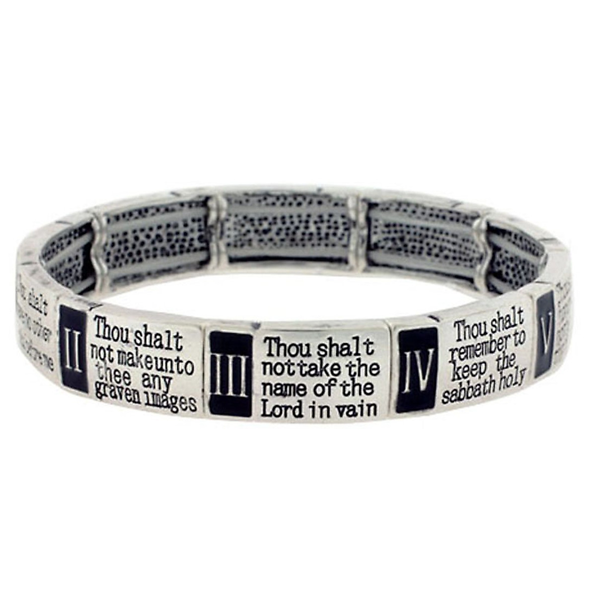 4030037 10 Commandments Stretch Bracelet Christian Scripture Religious Thou