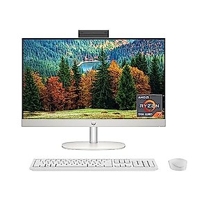 HP 23.8 inch All-in-One Desktop PC, FHD Display, AMD Ryzen 7 7730U, 16 GB RAM, 512 GB SSD, AMD Radeon Graphics, Windows 11 Home, 24-cr0090 (2023)