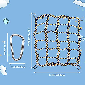 2 Pack Large Colorful Bird Rope Net, 14 × 10 Inches Rat Climbing Rope Net, Pet Hanging Hammock, Bird Ladder Rope Bridge, Small Animal Rope Net Toy, Cage Accessories for Rat Hamster Bird Ferret