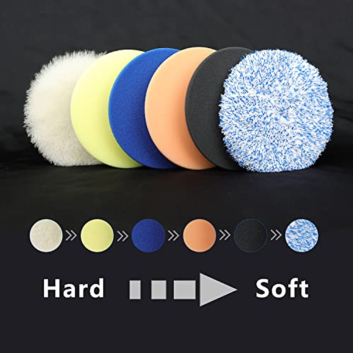 CAR ROAD Buffer Pads Polishing Pads, 6PCs 6 Inch Buffing Pads for 5 Inch 130mm Backing Plate Buffing Sponge Pads Buffing Pads 6 inch Car Polishing Kit Buffer Polisher Compounding, Polishing & Waxing
