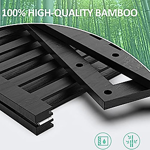 Jripae Bamboo Shoe Rack for Entryway, 3-Tier Stackable Dampproof Black Shoe Racks for Closet Closet Hallway Waterproof Shoe Organizer (Bamboo)