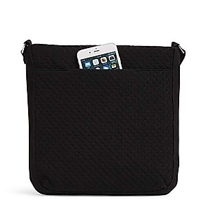 Vera Bradley Women's Microfiber Triple Zip Hipster Crossbody Purse, True Black, One Size