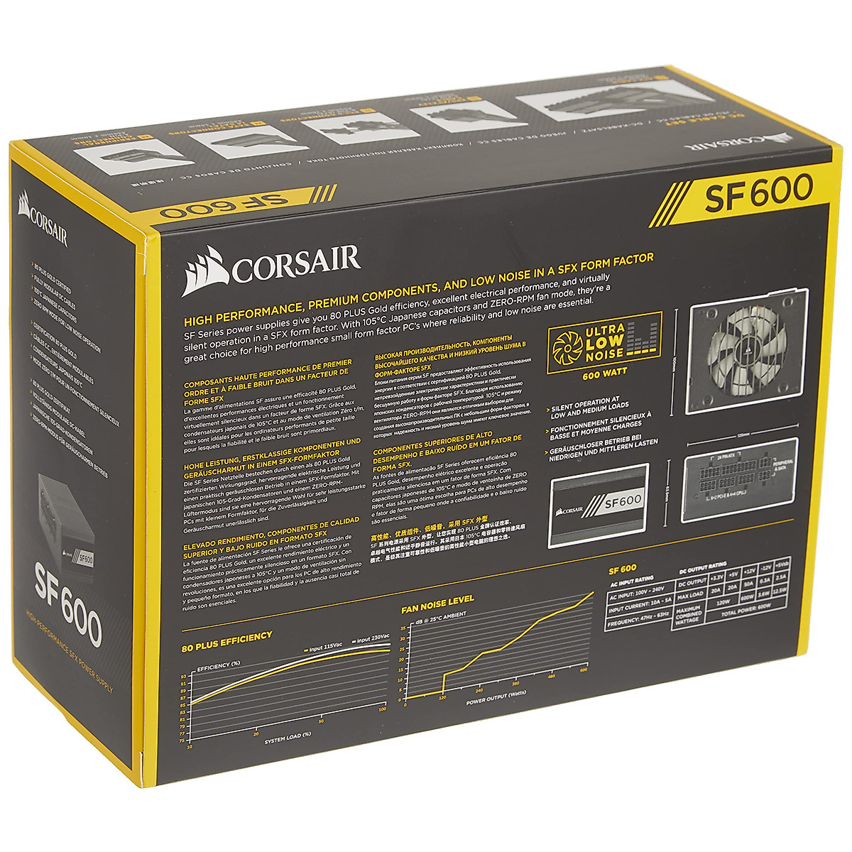 Corsair SF Series, SF600, 600 Watt, Fully Modular Power Supply, 80+ Gold Certified