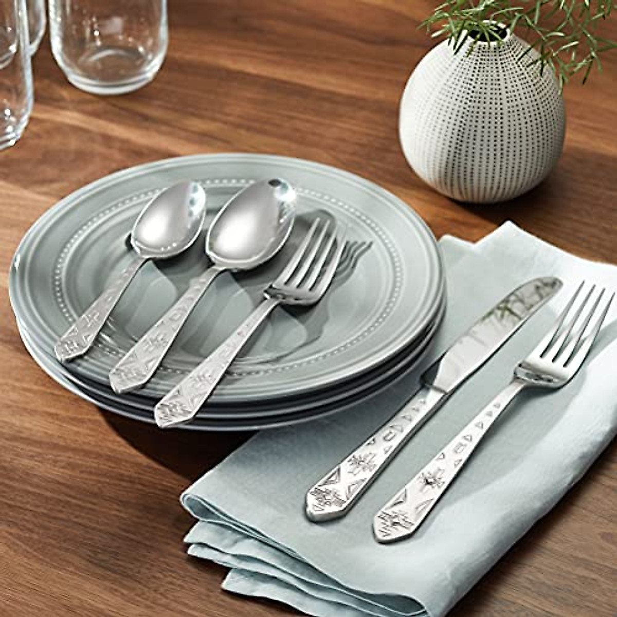 Towle Everyday Pueblo 20-Piece Stainless Steel Flatware Set, Service for 4