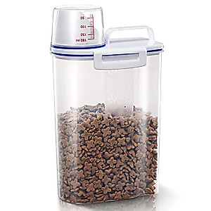 TBMax Pet Food Container for Dogs Cat Food Container with Pour Spout + Seal Buckles + BPA-Free Plastic + Airtight for Birds