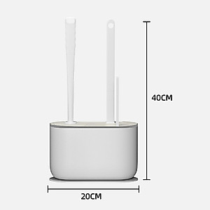 Yuehuam Toilet Brush and Holder Set of 3, Solicone Toilet Bowl Cleaner Brush, Flexible Toilet Cleaner Brush with Wall Mount& Flooring Brush Holder Bathroom Accessories