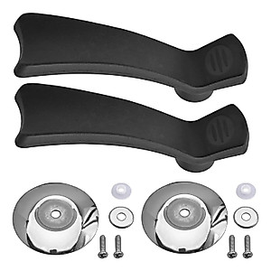 MroMax Universal Pot Lid Cover Knob Stand, Pot Lid Handle Replacement Knob for Kitchen Cookware, Black Large with Three Lines Pattern 2Pcs