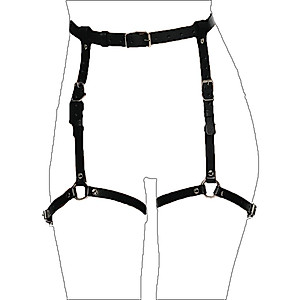 Asooll Punk Leather Leg Body Chain Harness Thigh Garter Belts Waist Chain Belly Body Chain Fashion Party Nightclub Body Accessories Jewelry for Women and Girls (b179)