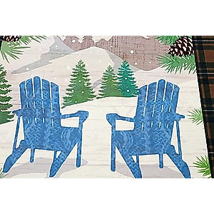 Jellybean Moutain View Olivia's Home Accent Rug Winter Snow Themed Rug 22" x 32"