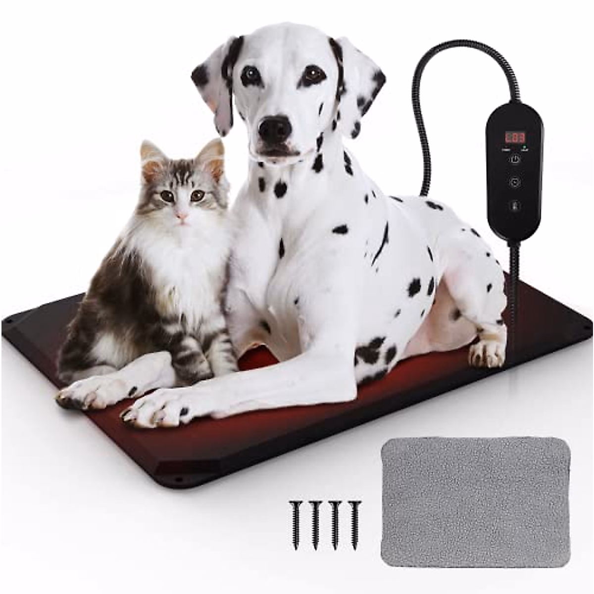 Large Extreme Weather Outdoor Dog Heating Pad with Timer,Safety Pet ...