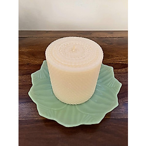 4 Inch x 4 Inch Hand Rolled Beeswax Pillar Candle by Little Bee of Connecticut