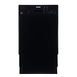 Danby 18 Inch Built in Dishwasher, 8 Place Settings, 6 Wash Cycles and 4 Temperature + Sanitize Option, Energy Star Rated with Low Water Consumption and Quiet Operation - Black (DDW1804EB)