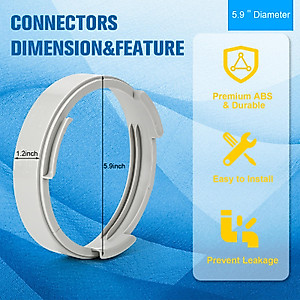 Portable Air Conditioner Hose Kit AC Hose with Adapter 5.9" Dia 78.7" Length Universal Flexible Exhaust Hose and AC Unit Tube Connector for Portable Air Conditioner Vent
