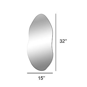 Delma Irregular Wall Mirror for Wall, Entryway, Bedroom, Asymmetrical Mirror with Hooks, Cloud Mirror, Aesthetic Mirror,Frameless Mirror