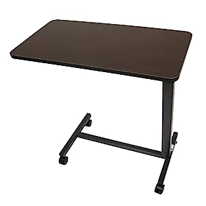 Roscoe Medical Bed Tray Overbed Table with Wheels - Rolling Tray Table for Bed or Chair - Bed Side Table for Laptop, Eating